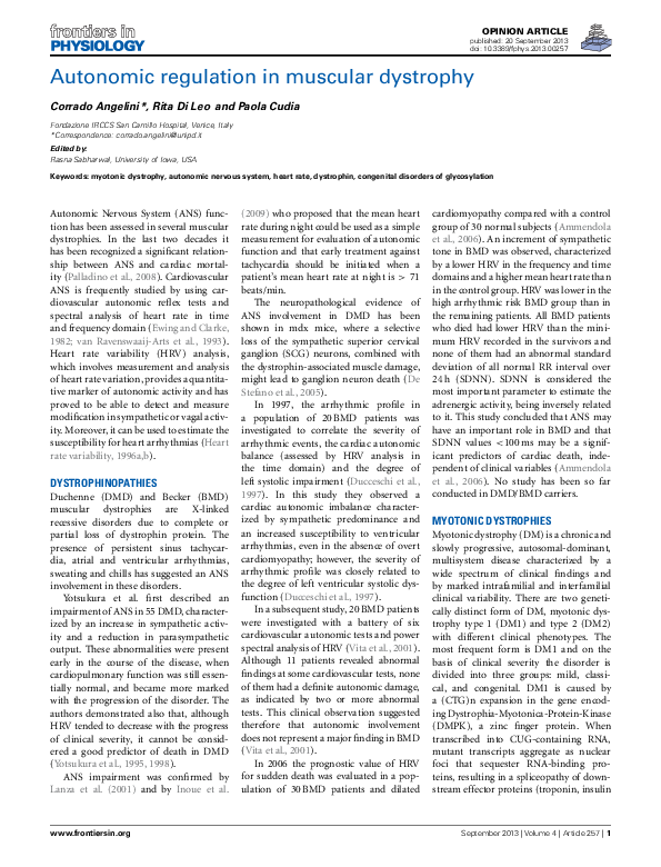 (PDF) Autonomic regulation in muscular dystrophy