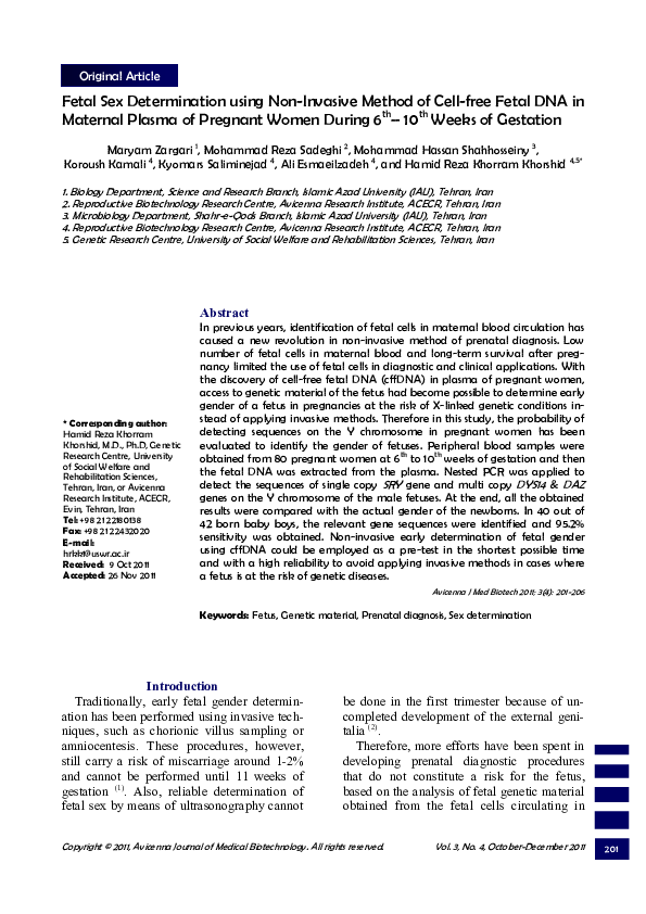 Pdf Fetal Sex Chromosome Testing By Maternal Plasma Dna Sequencing