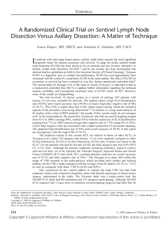 Pdf Computer Databases For The Sentinel Lymph Node Program Luyen