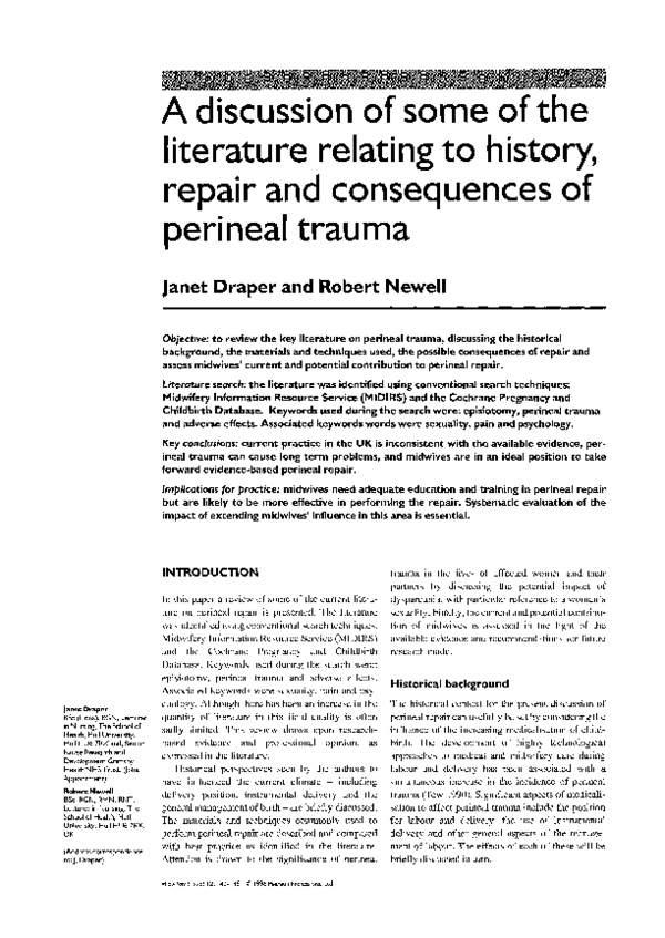 (PDF) A discussion of some of the literature relating to history ...