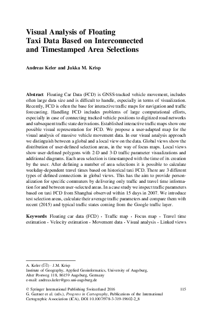 Visual Analysis of Floating Taxi Data Based on Interconnected and Timestamped Area Selections