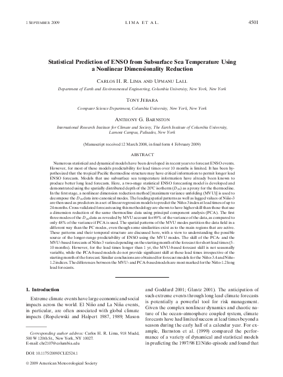 Pdf Long Lead Prediction Of Enso Modoki Index Using Machine Learning Algorithms Manali Pal