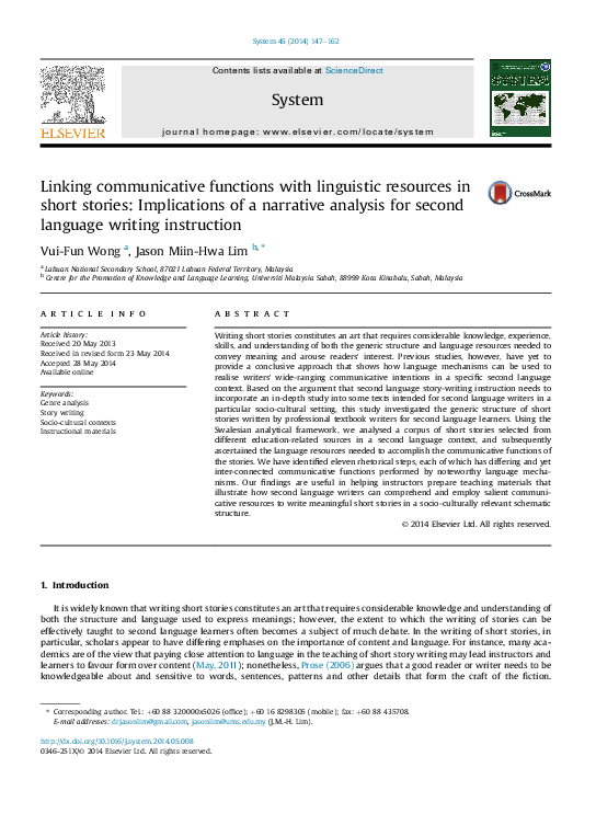 (PDF) Linking communicative functions with linguistic resources in ...
