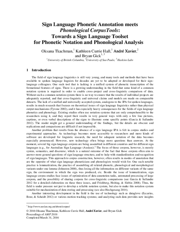 (PDF) Sign Language Phonetic Annotation meets Phonological CorpusTools ...