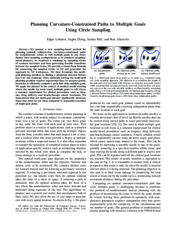 Pdf Planning Curvature Constrained Paths To Multiple Goals Using