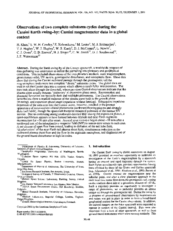 (PDF) Observations of two complete substorm cycles during the Cassini ...