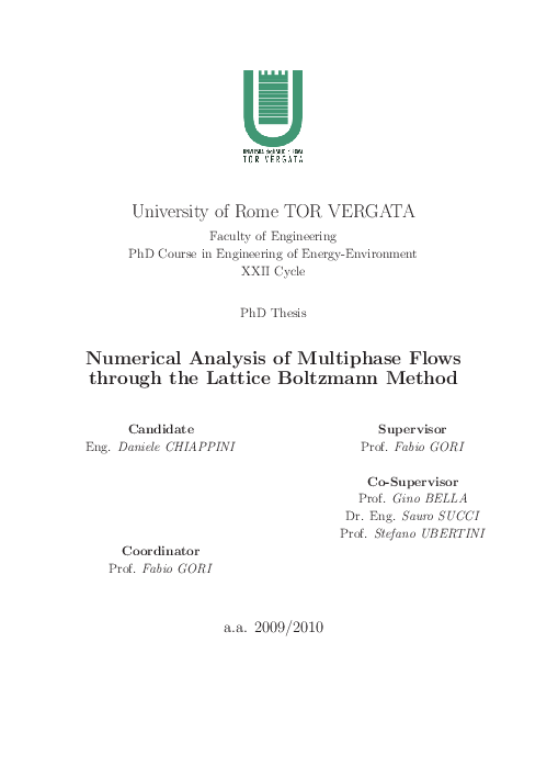 (PDF) Numerical analysis of multiphase flows through the lattice boltzmann method