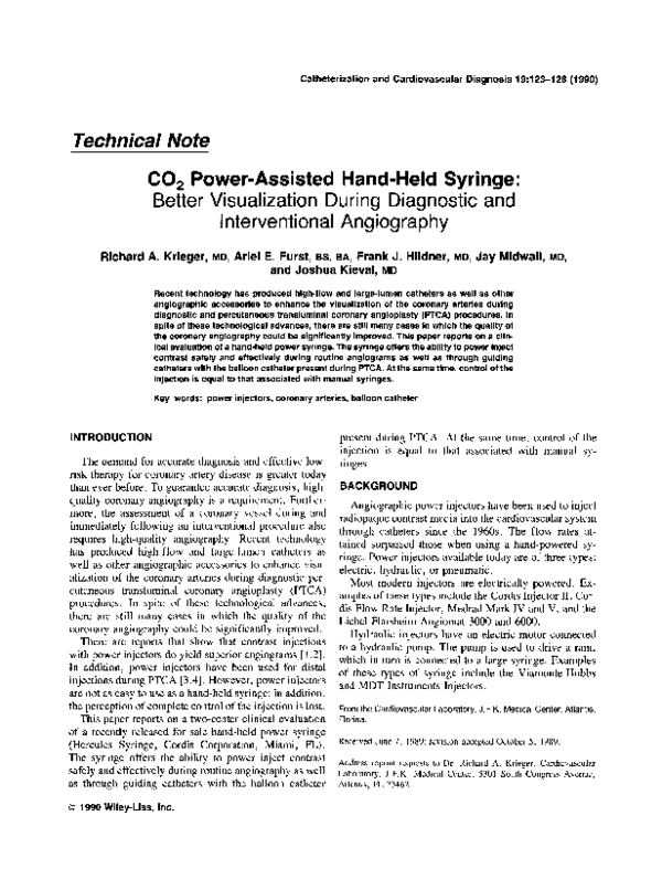 (PDF) CO2 Power-assisted hand-held syringe: Better visualization during ...