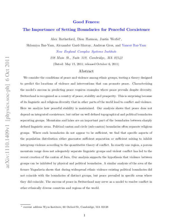 (PDF) Good Fences: The Importance of Setting Boundaries for Peaceful ...