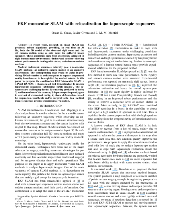 (PDF) EKF monocular SLAM with relocalization for laparoscopic sequences