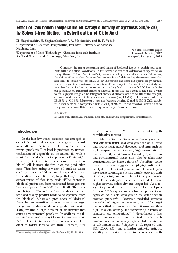 (PDF) Effect of calcination temperature on catalytic properties of PtSnNa/ZSM-5 catalyst for ...