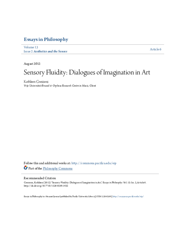 (PDF) Sensory Fluidity: Dialogues of Imagination in Art