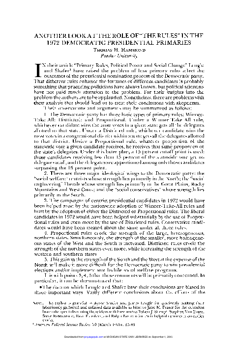 (PDF) Another Look At the Role of "the Rules" in the 1972 Democratic ...