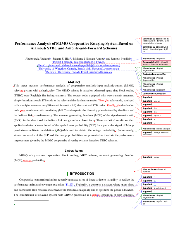 Pdf Performance Analysis Of Mimo Cooperative Relaying System Based On
