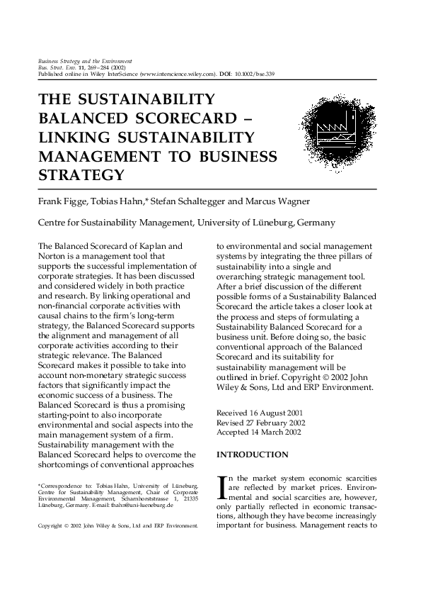 (PDF) The Sustainability Balanced Scorecard - linking sustainability ...