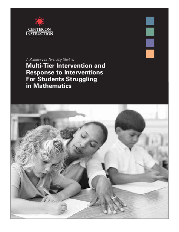 (PDF) Multi-Tier Intervention and Response to Interventions For ...