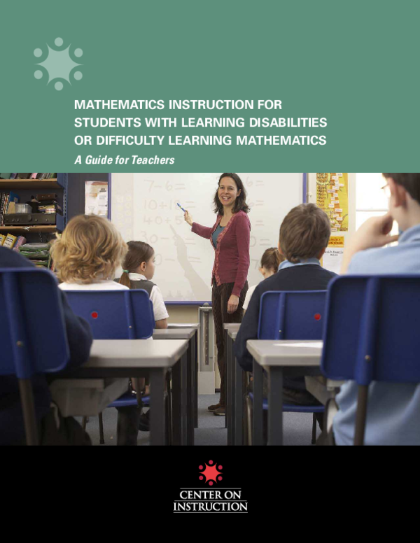 (PDF) Mathematics Instruction for Students with Learning Disabilities ...