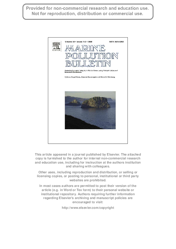 (PDF) Assessing ecological integrity in marine waters, using multiple ...