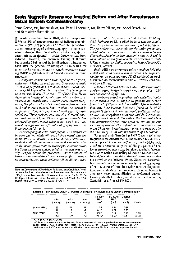 (PDF) Brain magnetic resonance imaging before and after percutaneous ...