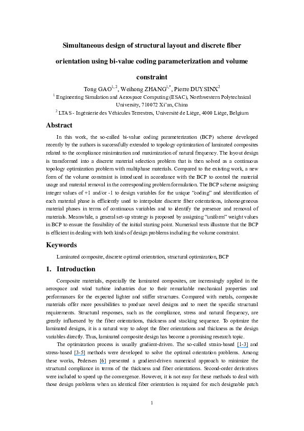 (PDF) Simultaneous design of structural layout and discrete fiber orientation using bi-value ...
