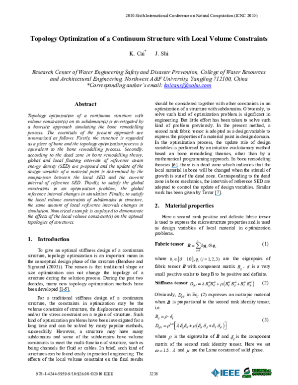 (PDF) Topology optimization of continuum structures with local stress constraints