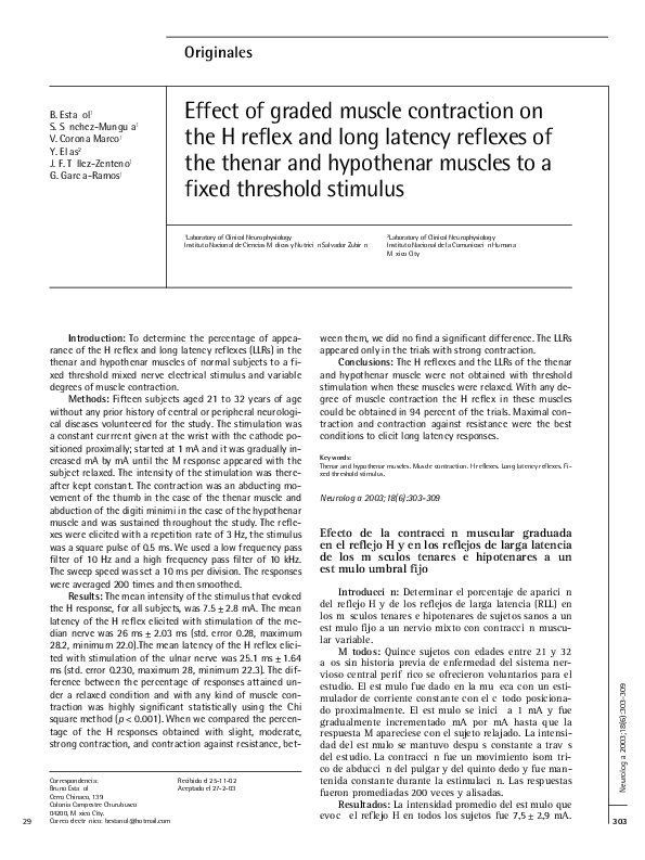 (PDF) Effect of graded muscle contraction on the H reflex and long latency reflexes of the ...