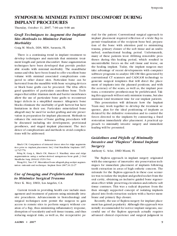 (PDF) Guidelines and Pitfalls of Minimally Invasive and “Flapless ...