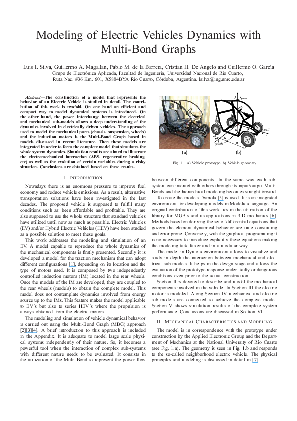 (PDF) Modeling of electric vehicles dynamics with Multi-Bond Graphs