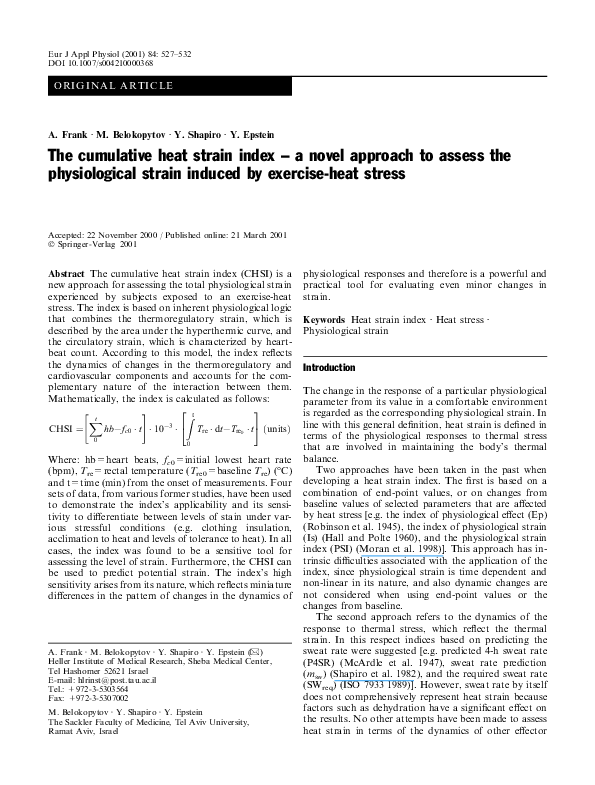(PDF) Repeatability of a running heat tolerance test | Jessica Mee ...