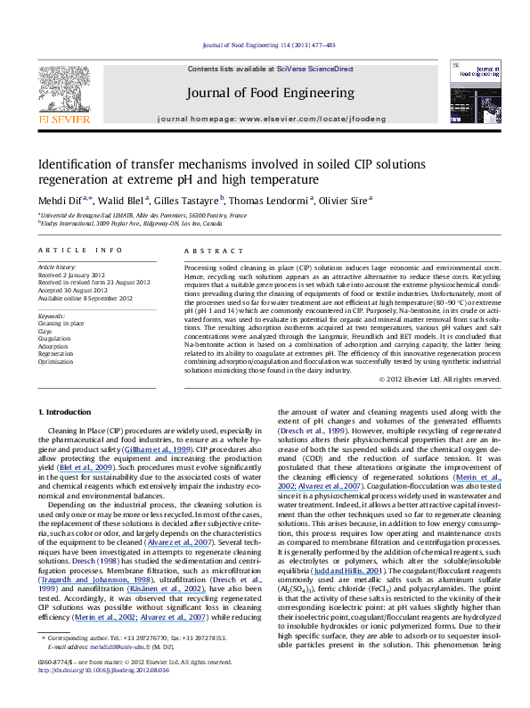 (PDF) Identification of transfer mechanisms involved in soiled CIP ...