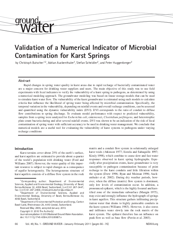 (PDF) Validation of a Numerical Indicator of Microbial Contamination ...