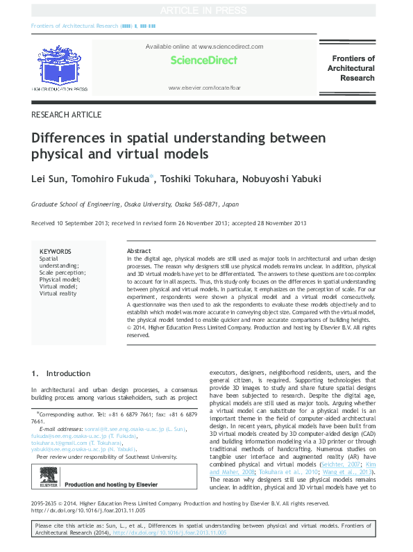 (PDF) Differences in spatial understanding between physical and virtual ...