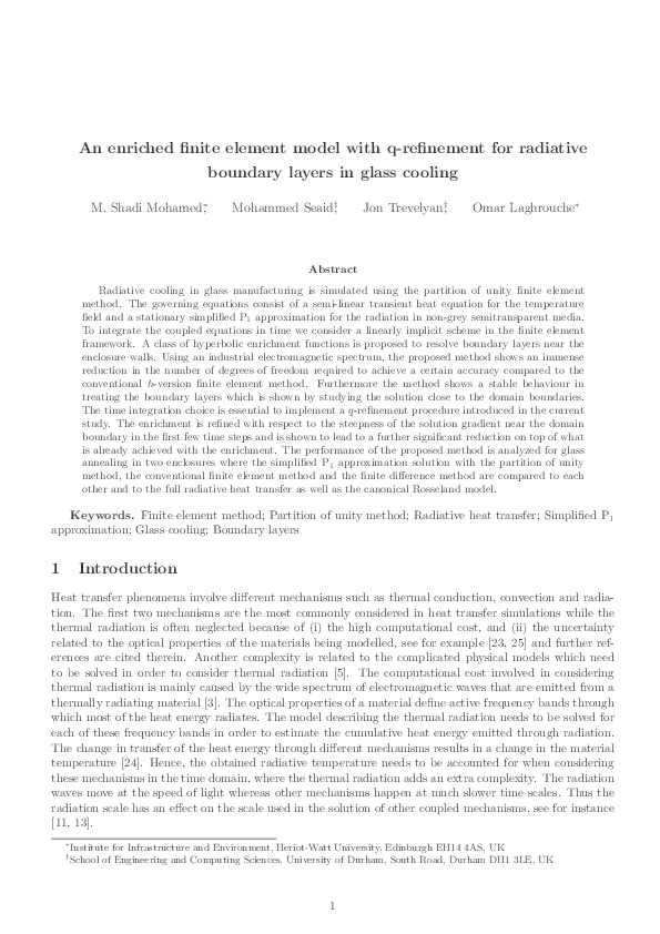 (PDF) An enriched finite element model with q-refinement for radiative ...