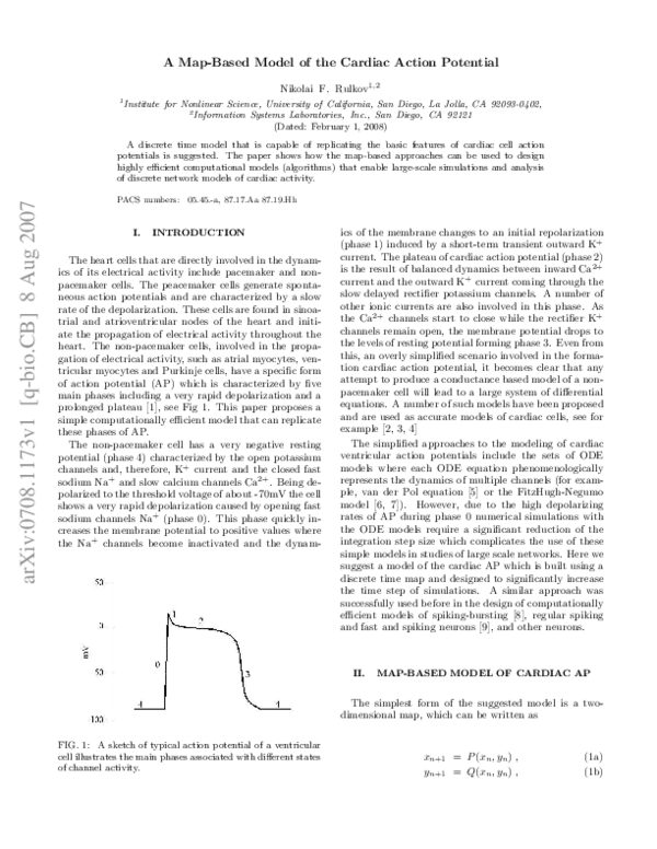 (PDF) Map-based model of the cardiac action potential