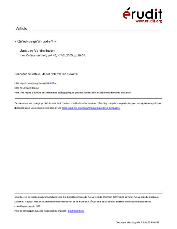 (PDF) Qu’est-ce qu’un code