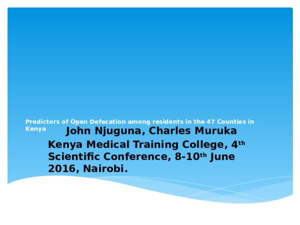Ppt Open Defecation Kenya Pptx