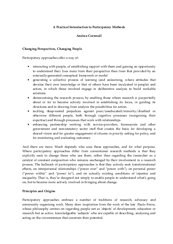 (DOC) A Practical Introduction to Participatory Methods | Andrea ...