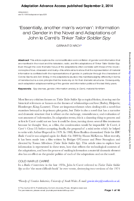 (PDF) "Essentially another man's woman: Information and Gender in ...