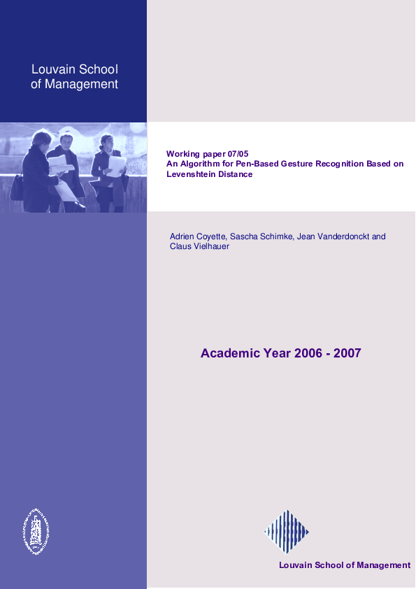 (PDF) An Algorithm for Pen-Based Gesture Recognition Based on ...