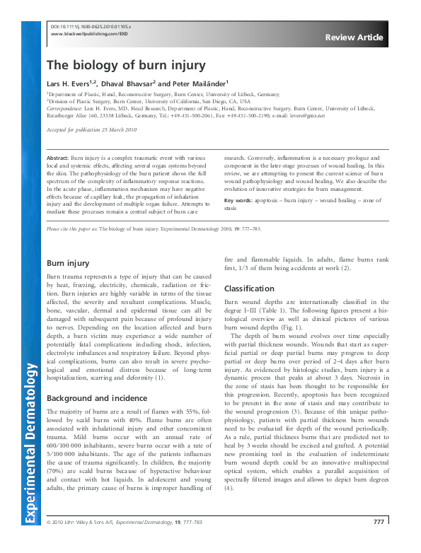 (PDF) The biology of burn injury: Biology of burn injury
