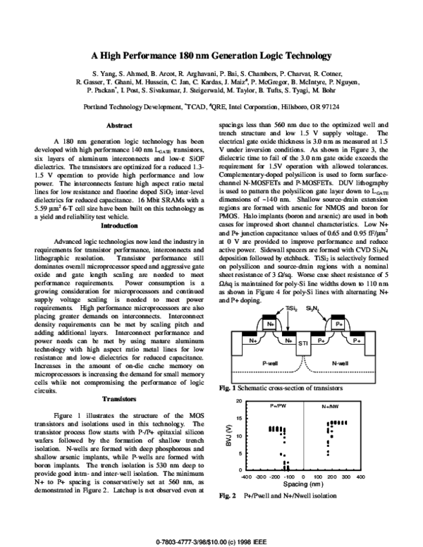 (PDF) A high performance 180 nm generation logic technology
