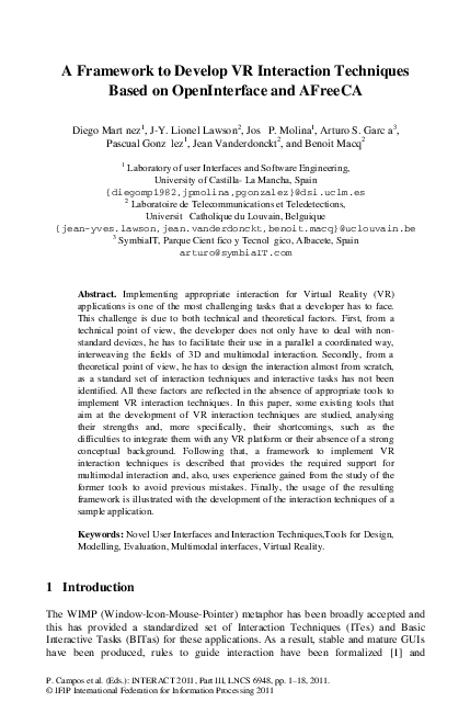 (PDF) A framework to develop VR interaction techniques based on ...