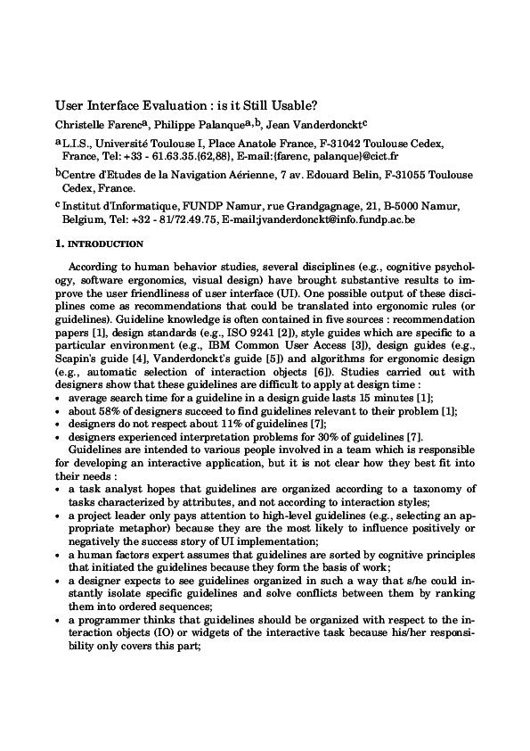 (PDF) User interface evaluation: is it still usable