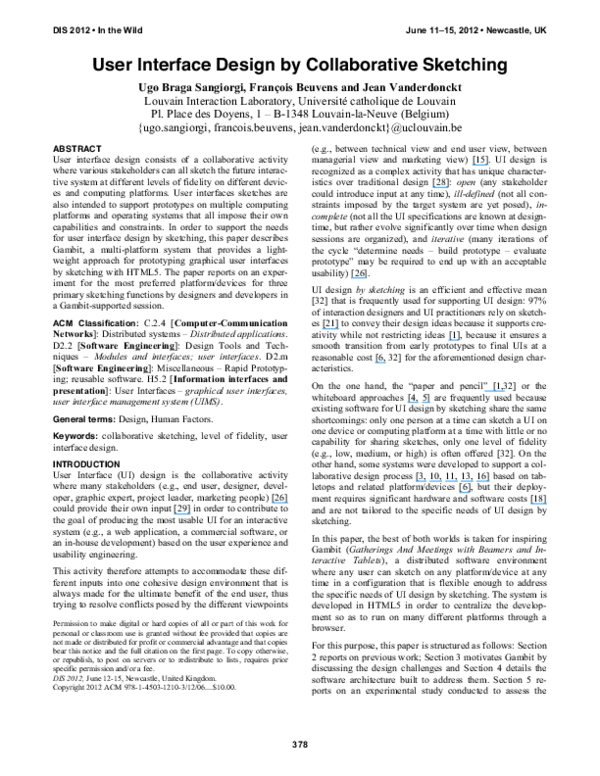 (PDF) User interface design by collaborative sketching | Jean Vanderdonckt - Academia.edu