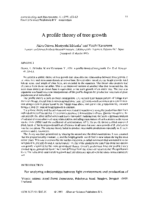 (PDF) A profile theory of tree growth