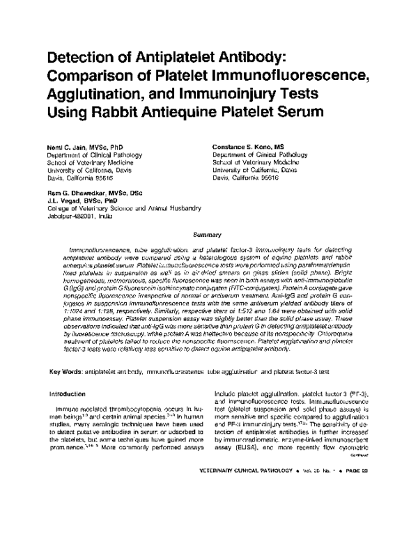 (PDF) Detection of Antiplatelet Antibody: Comparison of Platelet ...