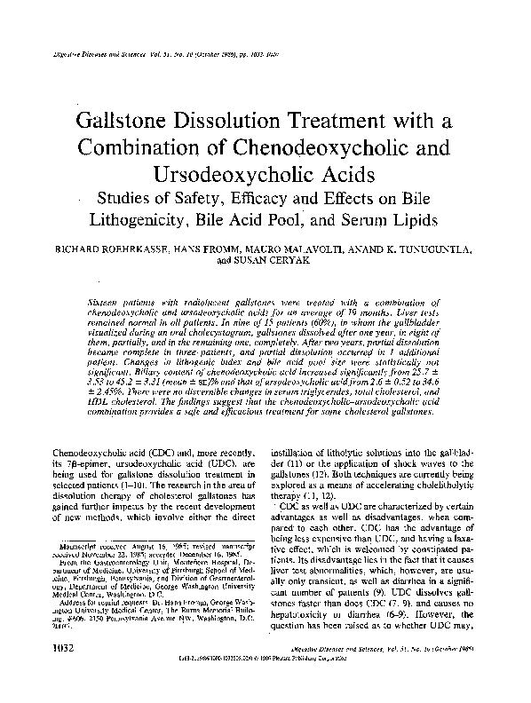 (PDF) Gallstone dissolution treatment with a combination of ...