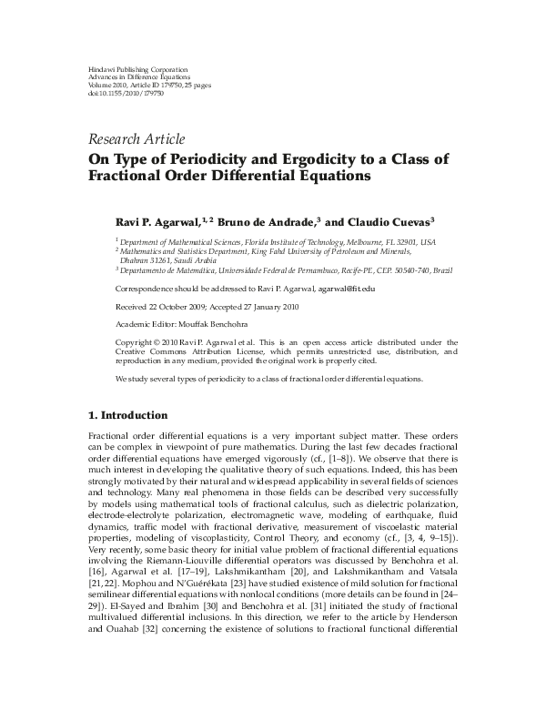 (PDF) On Type of Periodicity and Ergodicity to a Class of Fractional ...