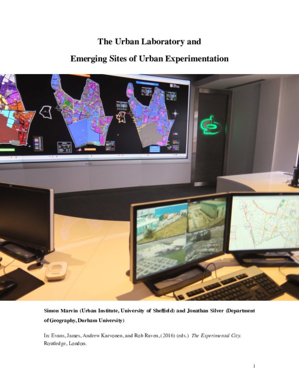 (PDF) The Urban Laboratory and Emerging Sites of Urban Experimentation