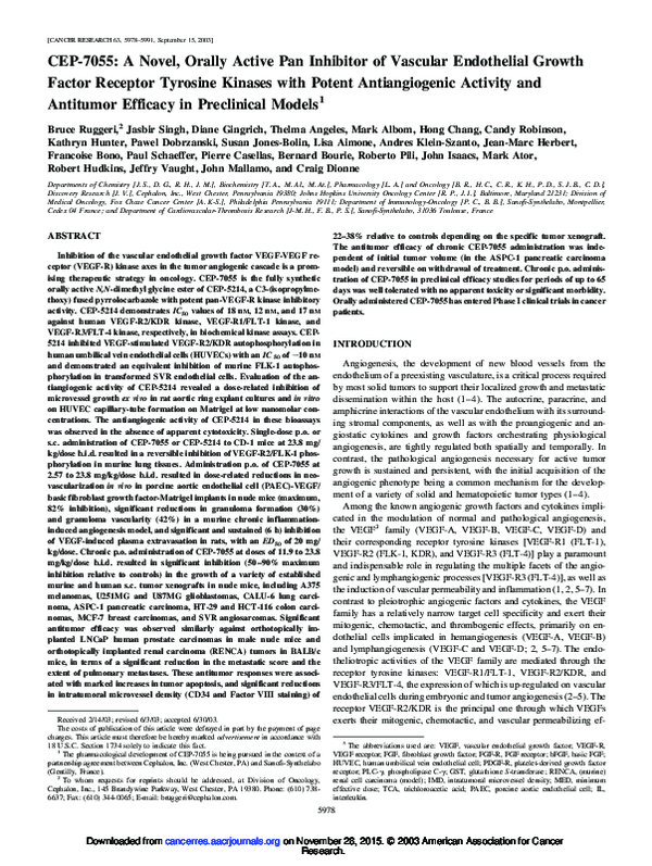 (PDF) CEP-7055: a novel, orally active pan inhibitor of vascular endothelial growth factor ...